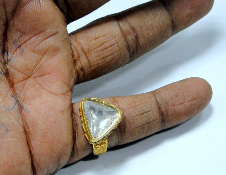 Vintage Antique 22 K Solid Gold Diamond Polki Ring - Etsy