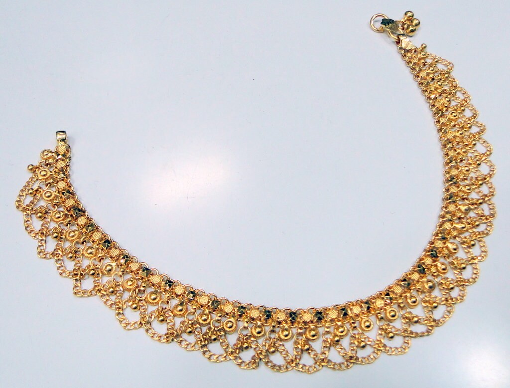 22K Gold Hallmarked Anklet Ankle Chain Bracelet Fine Jewellery - Etsy