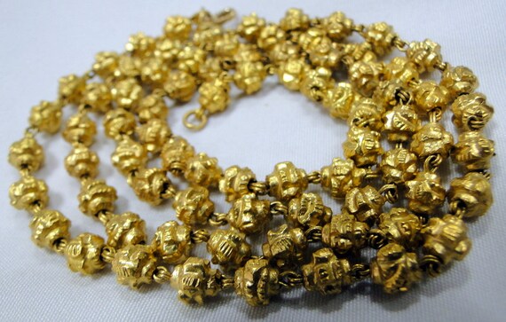 Natural Vintage 21K Yellow Gold Ball Necklace 21K Gold | Etsy