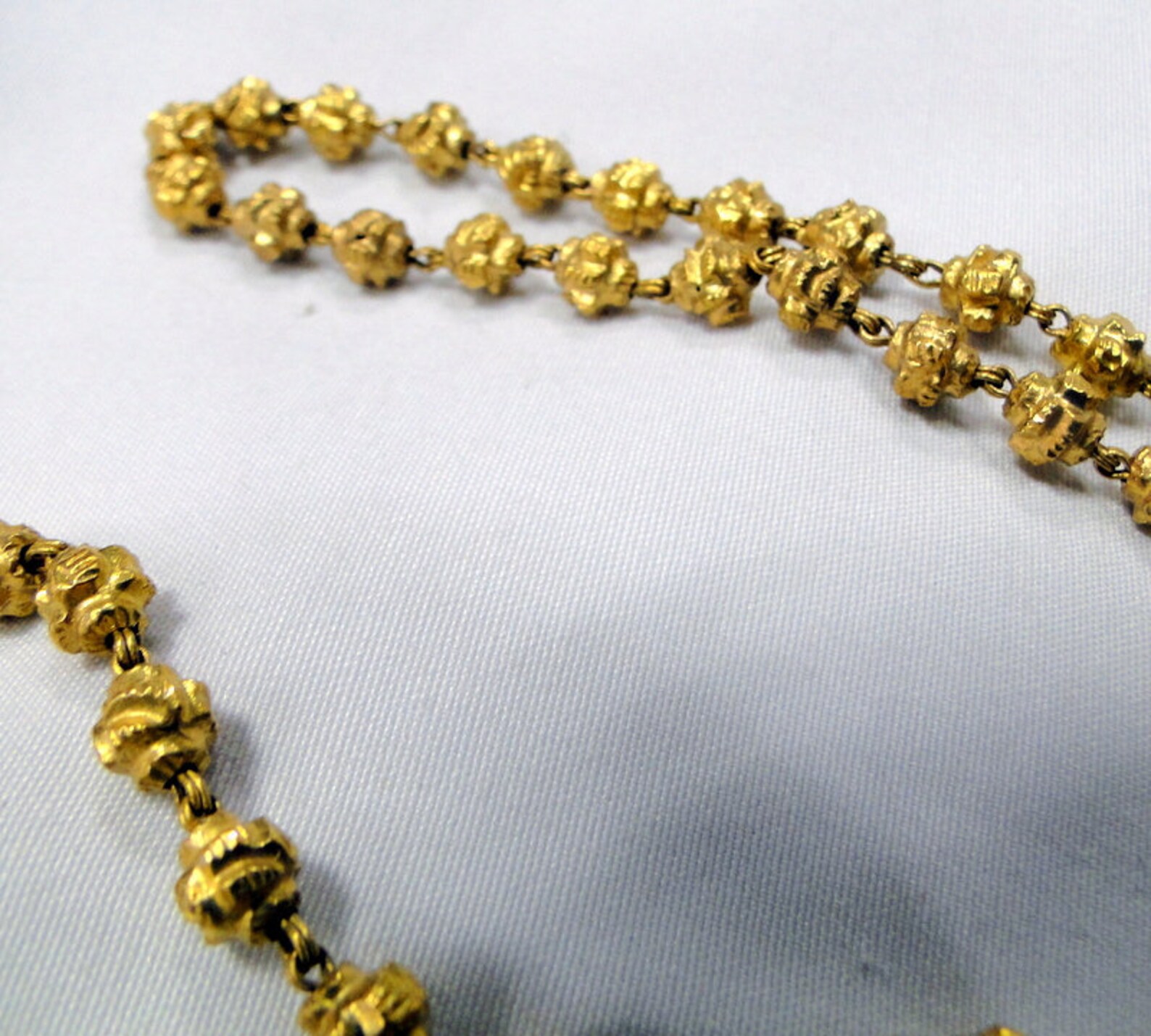 Natural Vintage 21K Yellow Gold Ball Necklace, 21K Gold Choker ...