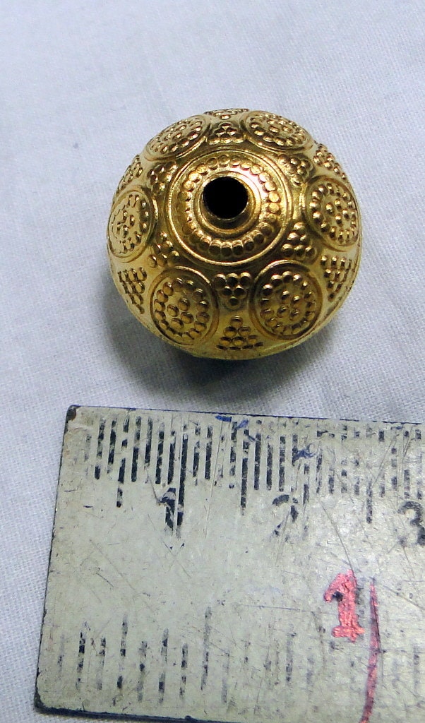 Gold Bead Large 22 MM Size 22 K Gold Bead 11828 - Etsy