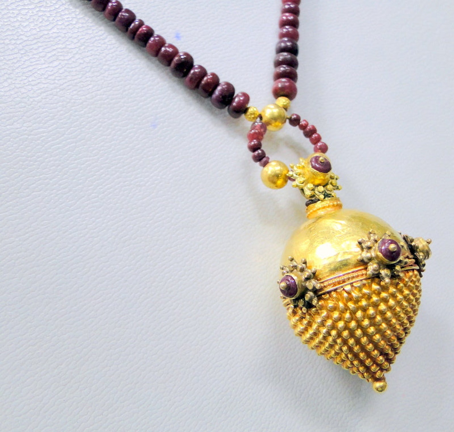Vintage Antique Tribal 22 K Gold Ruby Beads Necklace Jewelry - Etsy