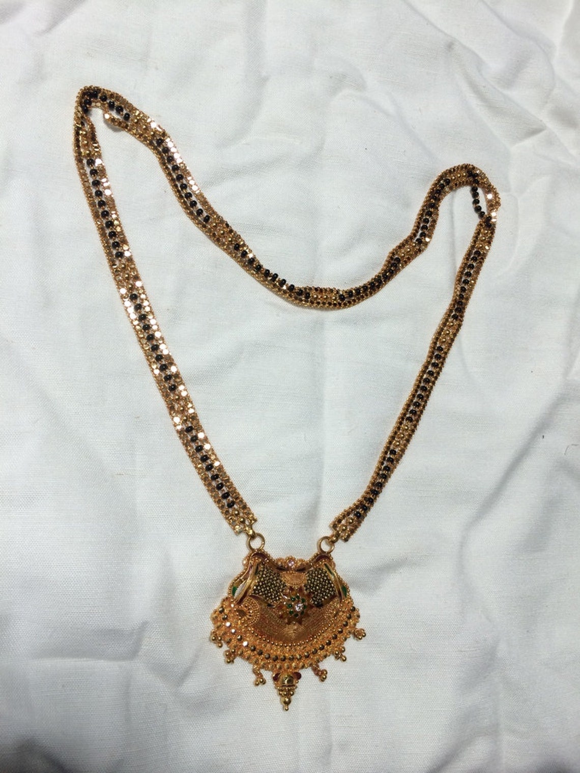 South Indian Manglasutra Chain/gold Plated Broad Chain/24 Chain/long ...