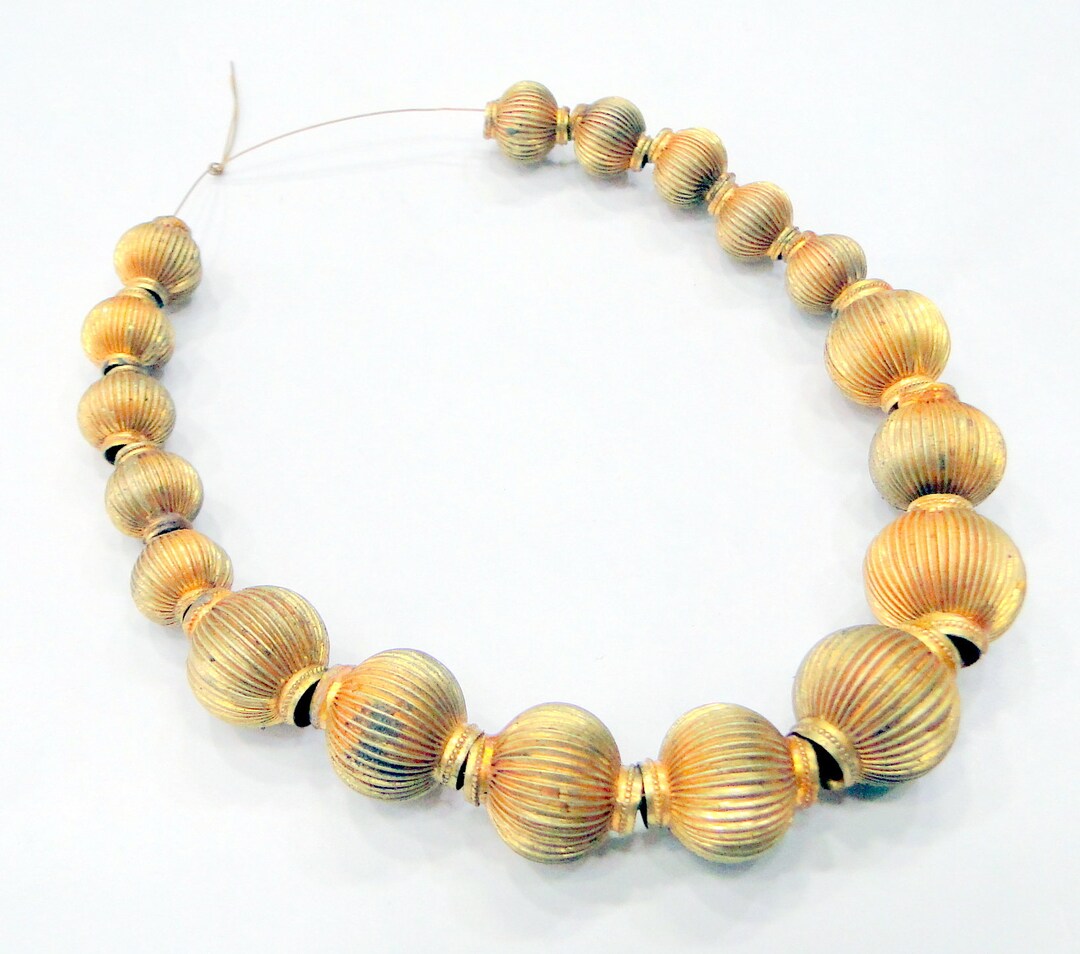 22K Real Gold Beads 18 Loose Beads Lot for Jewelry Making Without Any ...
