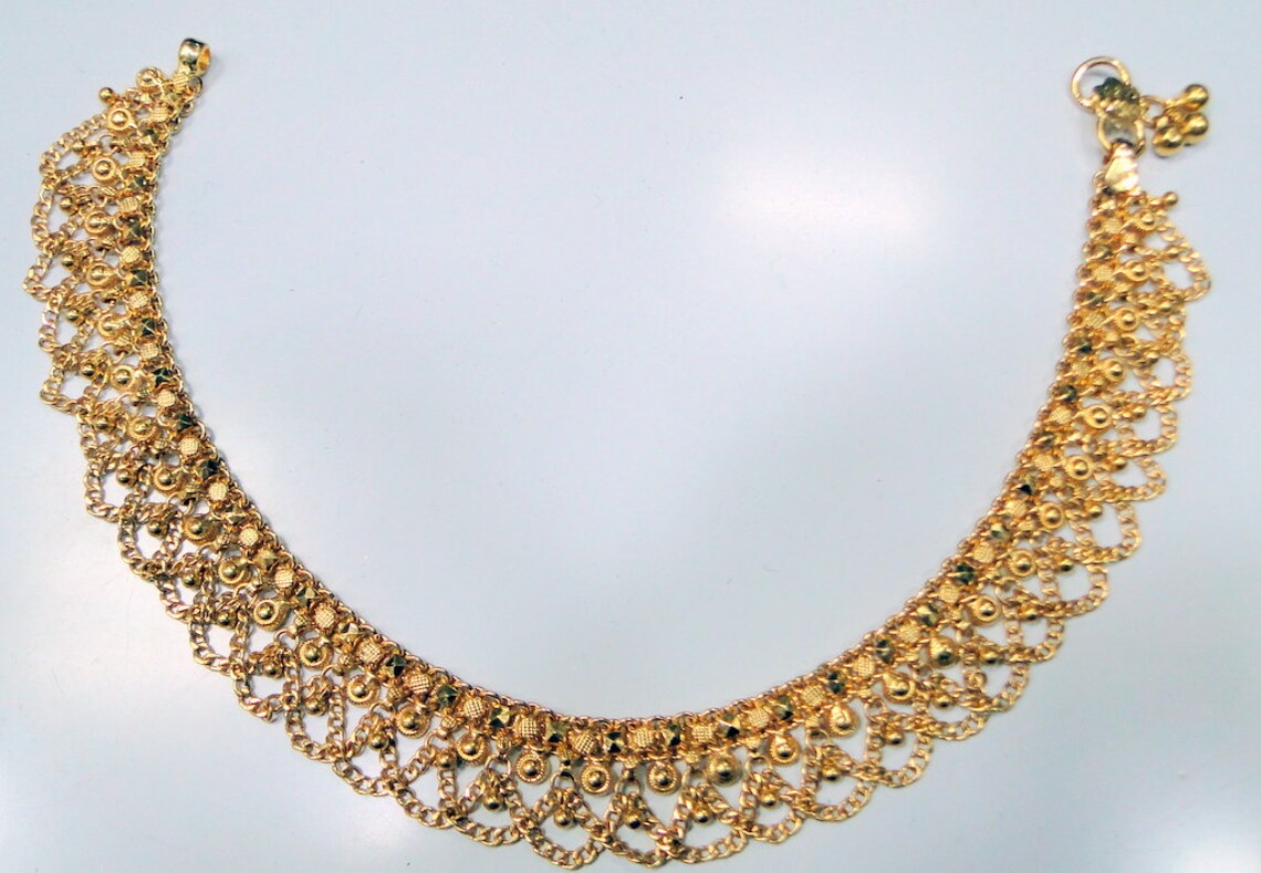 22K Gold Hallmarked Anklet Ankle Chain Bracelet Fine Jewellery - Etsy