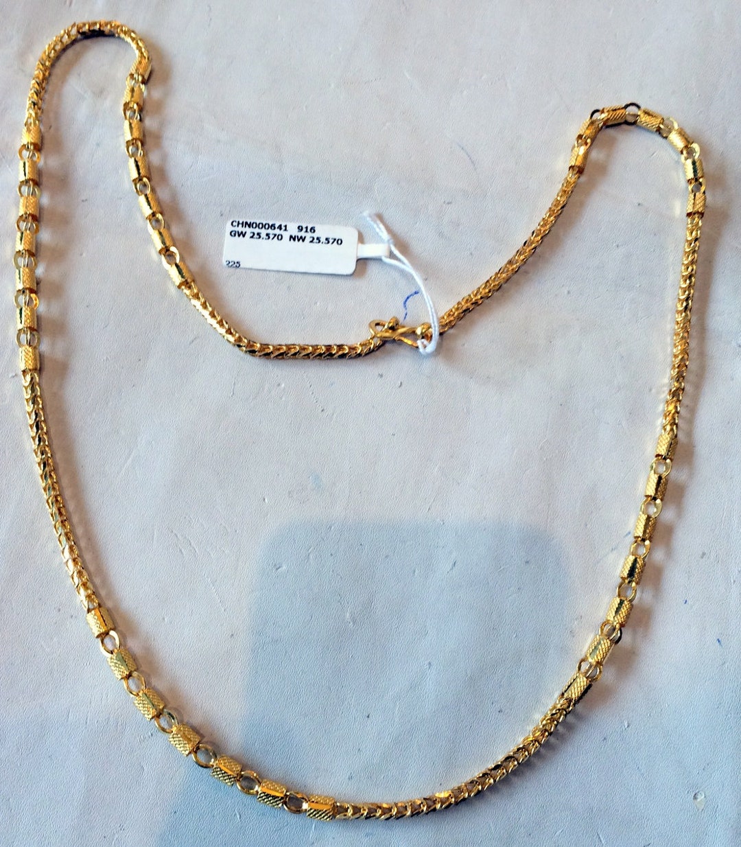 22K Gold Handmade Chain Necklace Strand Fine Jewelry 497-107 - Etsy
