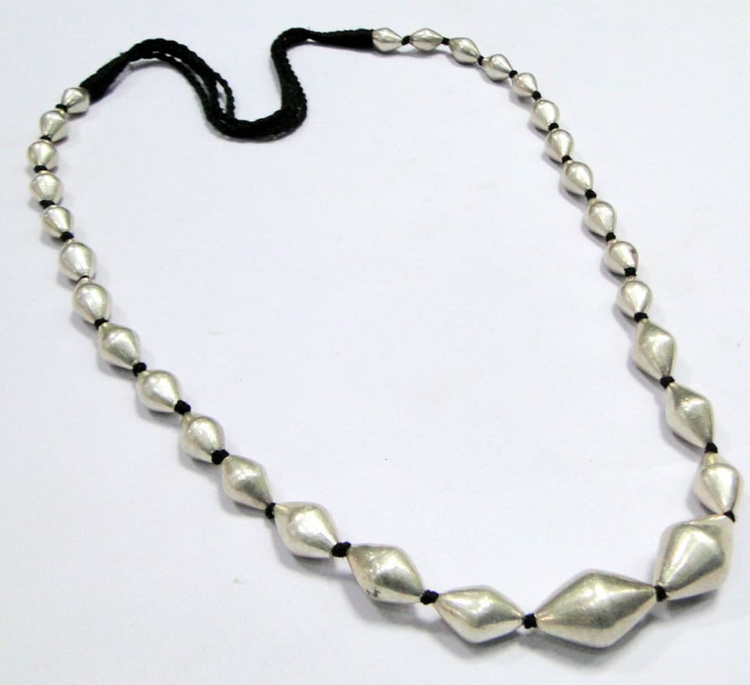 925 Silver Necklace Long Beads Strand Necklace 11180 - Etsy