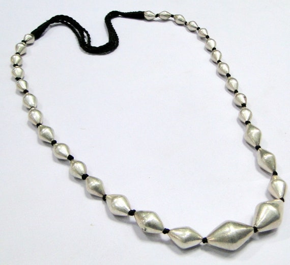 925 Silver Necklace Long Beads Strand Necklace 11180 - Etsy
