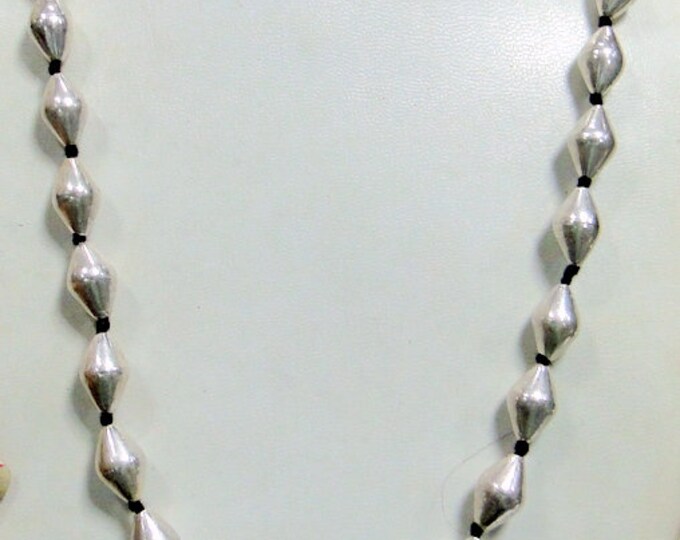 925 Sterling Silver Long Beads Necklace - Etsy
