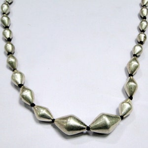 925 Silver Necklace Long Beads Strand Necklace 11180 - Etsy