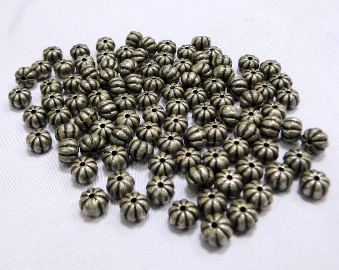 925 Sterling Silver 100 Pcs Melon Shape Loose Beads Jewelry Making ...