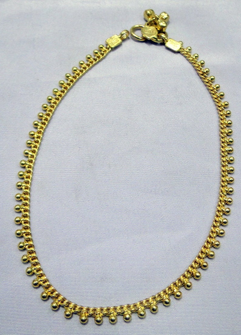 Real Gold Simple Anklet-yellow Gold Ankle Bracelet-22k Gold Payal - Etsy