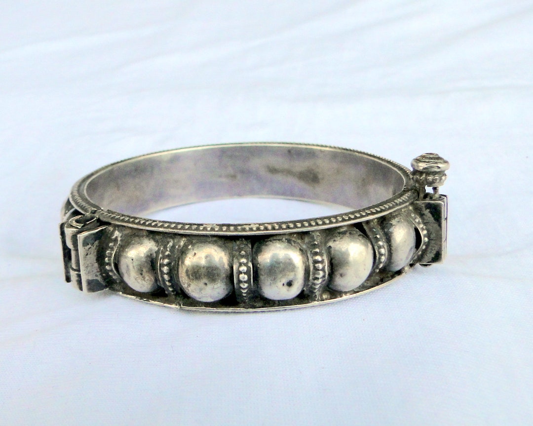 Vintage Ethnic Sterling Silver Bangle Old Silver Bracelet 13143 - Etsy