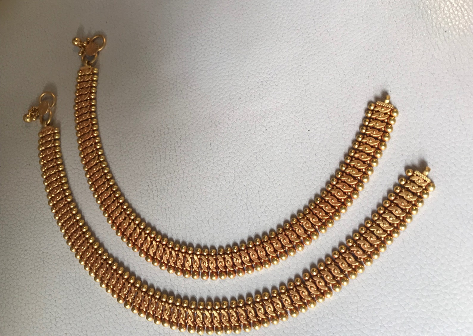 Buy 22K Yellow Gold Handmade Anklet Pair Online in India - Etsy