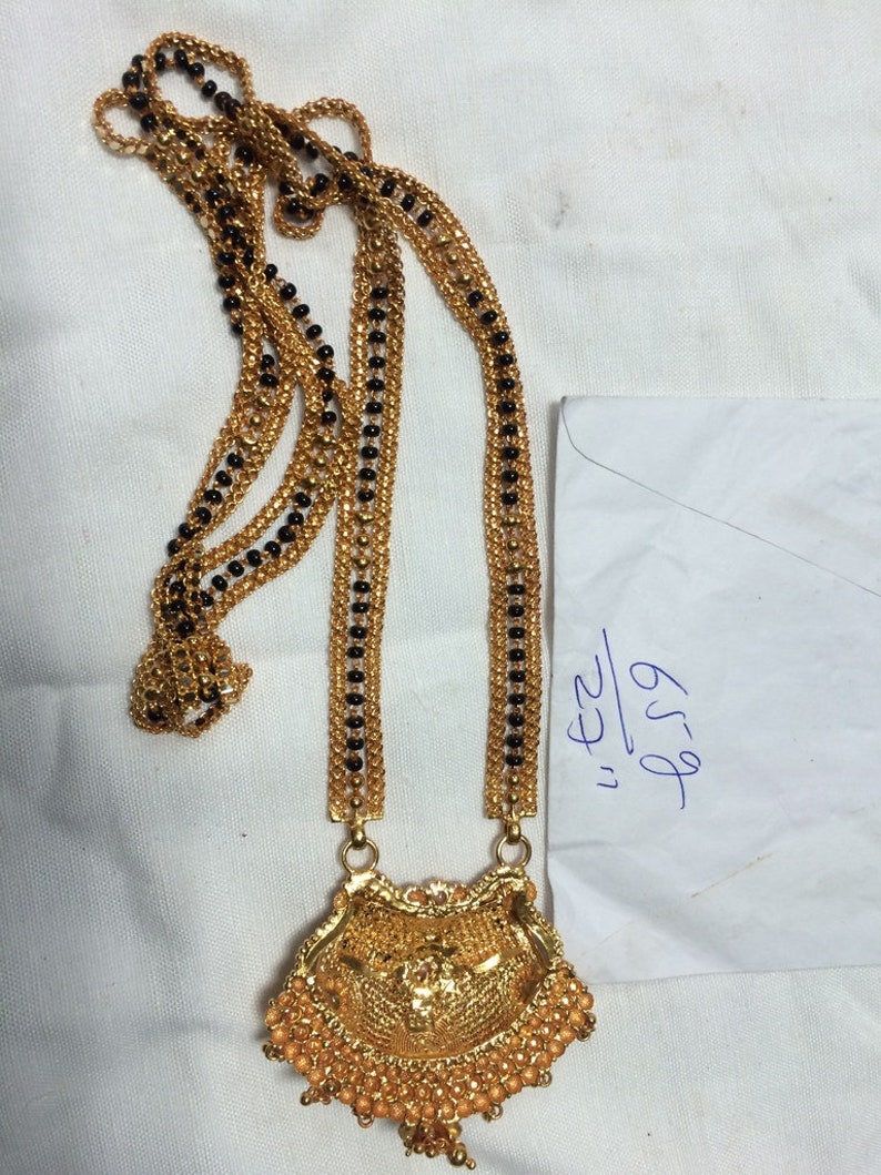 South Indian Manglasutra Chain/gold Plated Broad Chain/24 Chain/long ...
