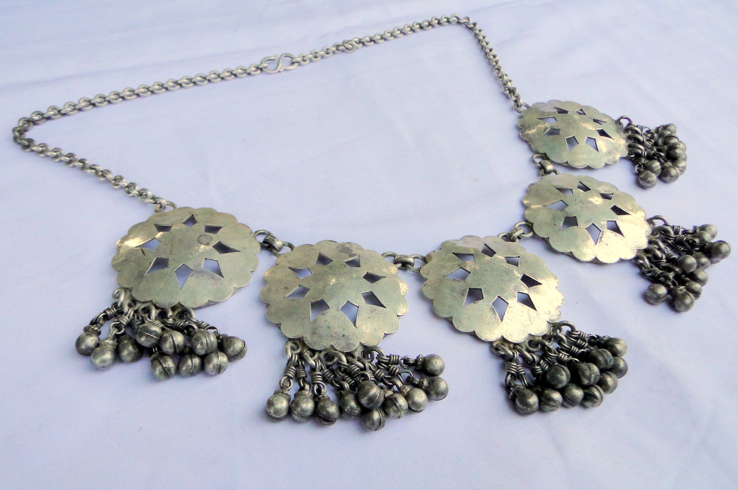 Ethnic Tribal Old Silver Chain Pendant Necklace 13106 - Etsy