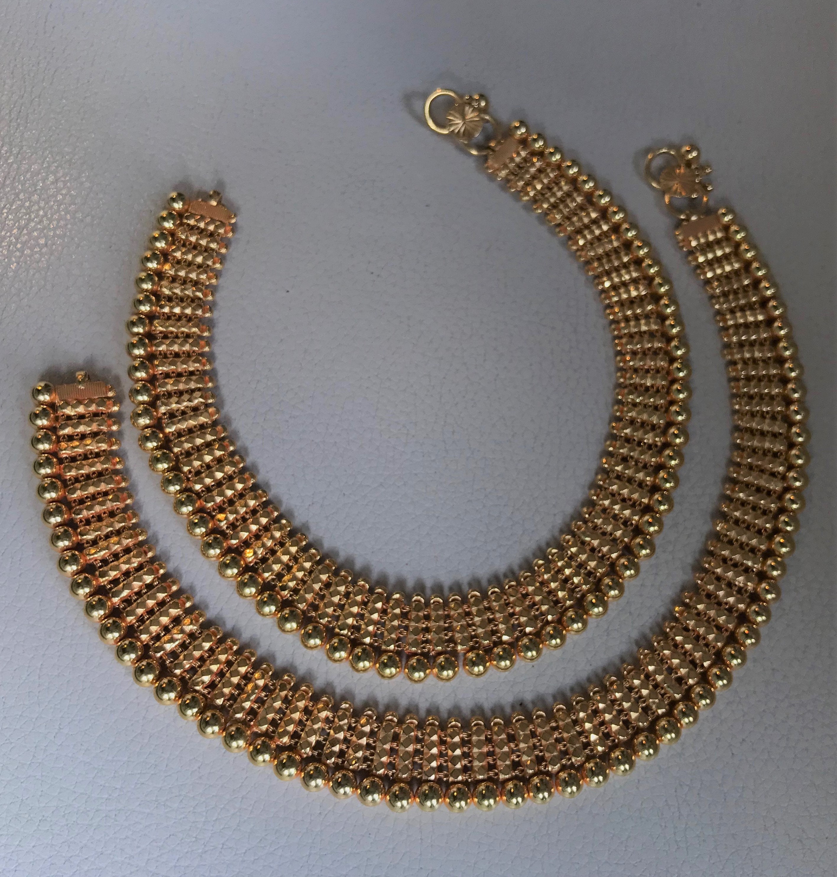 Buy 22K Yellow Gold Handmade Anklet Pair Online in India - Etsy
