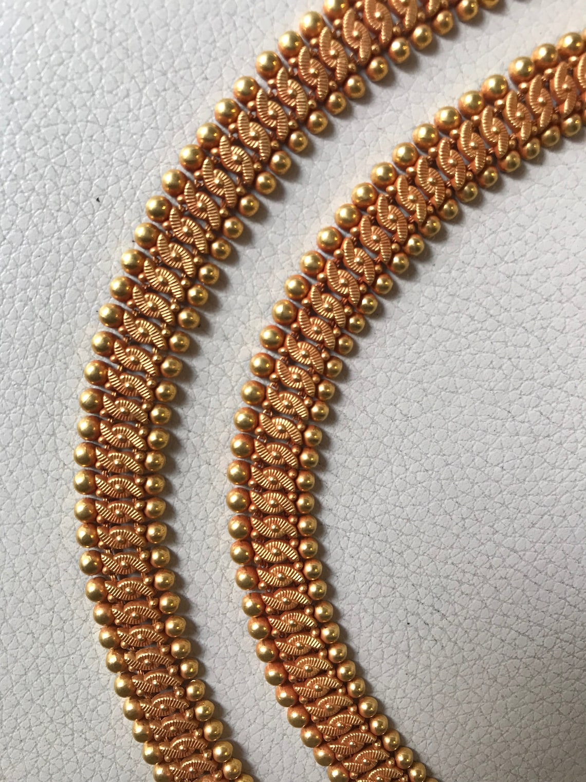 22K Yellow Gold Handmade Anklet Pair - Etsy