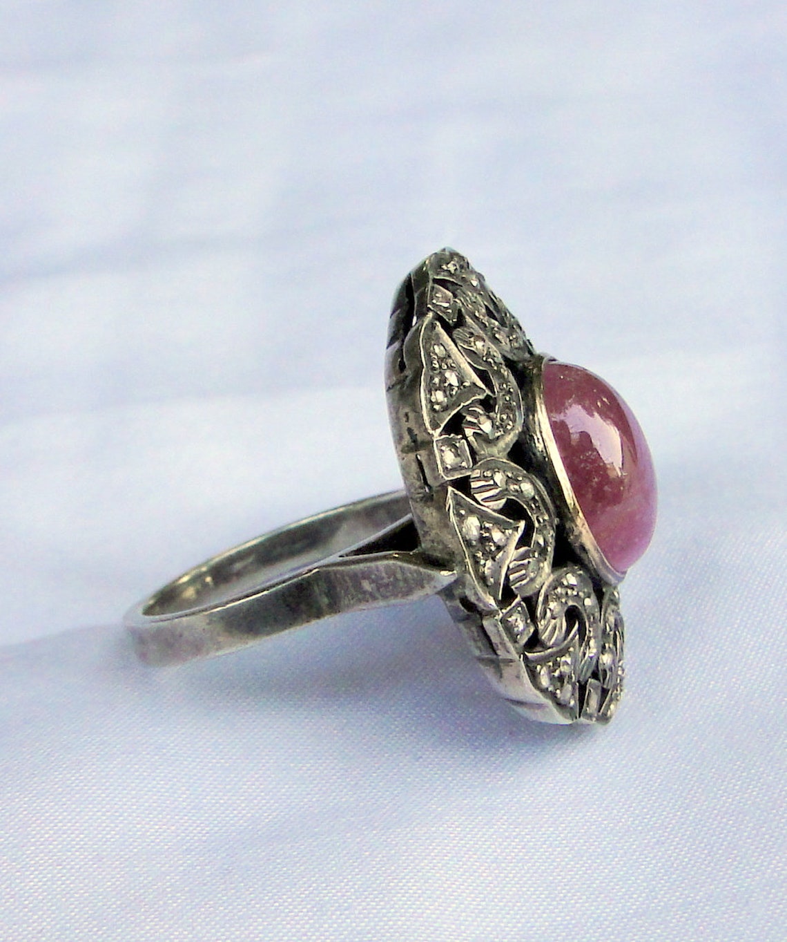 Victorian Ruby Gemstone 14K Gold Silver Ring 13093 - Etsy