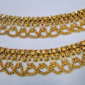 22K Solid Gold Handmade Anklet Pair Wedding Jewellery - Etsy