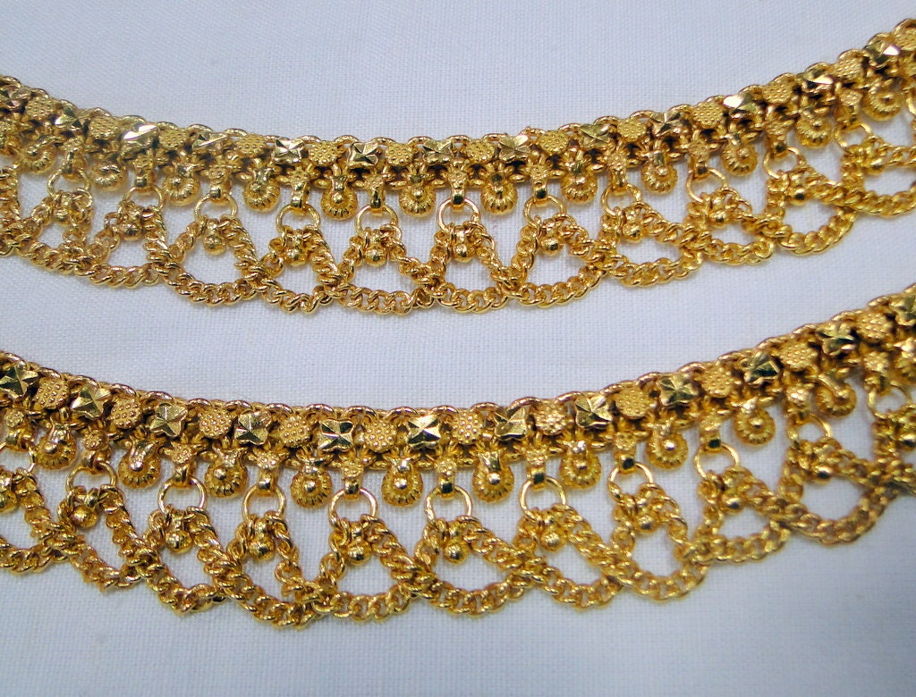 22K Solid Gold Handmade Anklet Pair Wedding Jewellery - Etsy