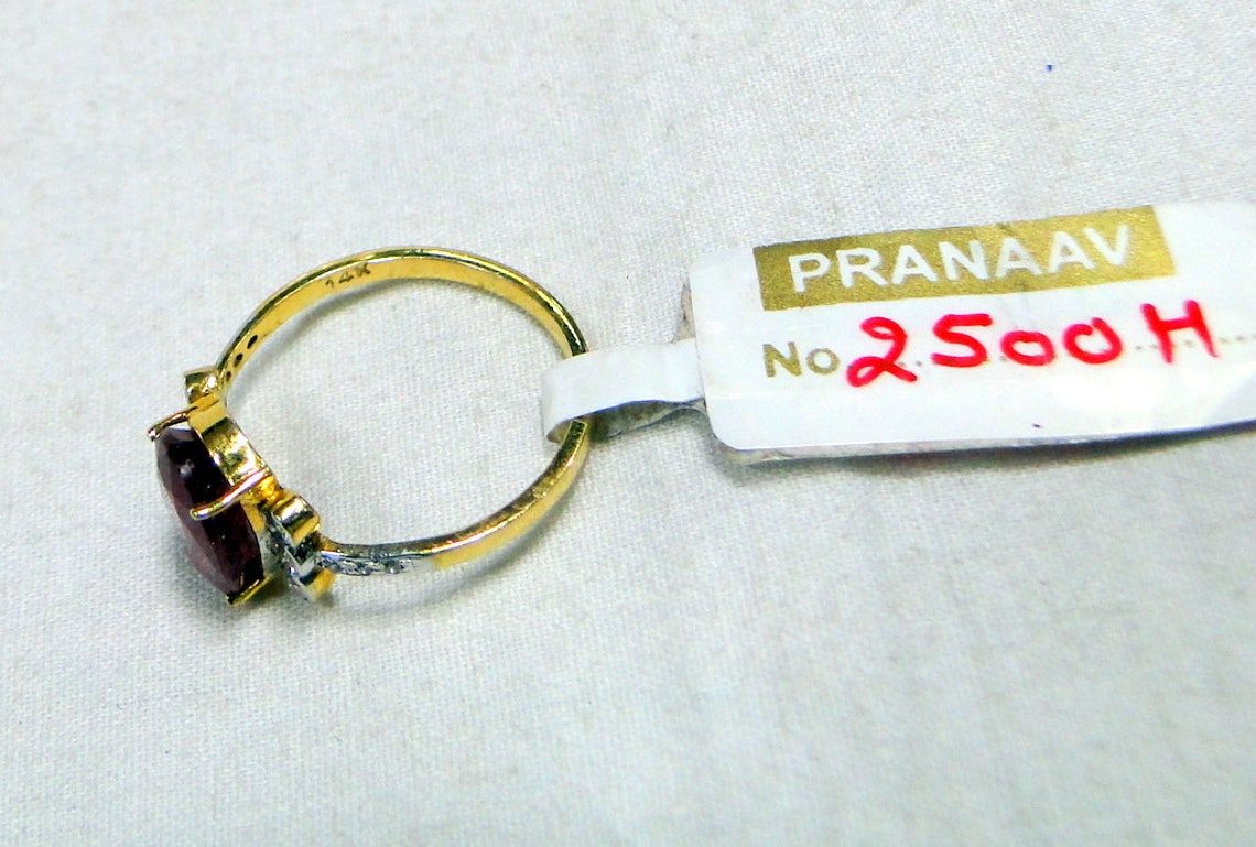 Buy 18K Gold Ruby Diamond Ring Fine Jewelry Online in India - Etsy