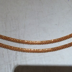Gold Anklet 22K Handmade ankle bracelet chain pair fine | Etsy