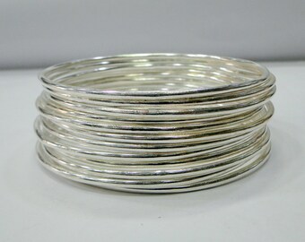 Solid Silver Bangle | Etsy