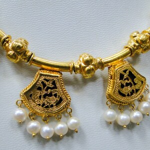 Vintage Gold & Silver Theva Work Necklace Choker Jewelry - Etsy