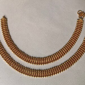 22K Yellow Gold Handmade Anklet Pair - Etsy
