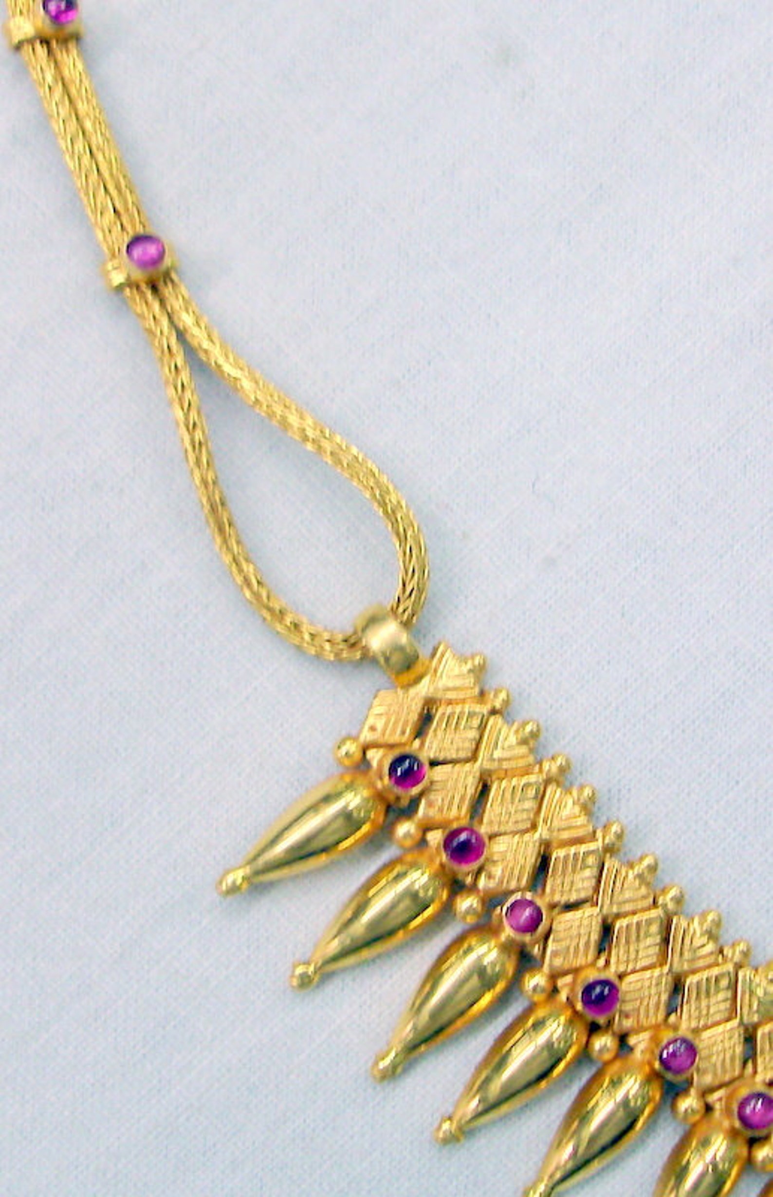22K Gold Vintage Spiky Necklace Choker Set Fine Handmade Jewellery Free ...