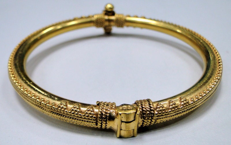 Gold Bangle 22K Hallmarked Handmade Bangle Bracelet Fine - Etsy