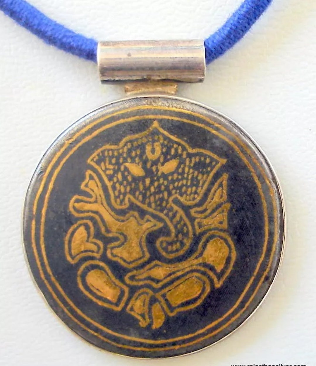 Lord Ganesha Pendant Bidari Work Gold & Sterling Silver Jewelry - Etsy