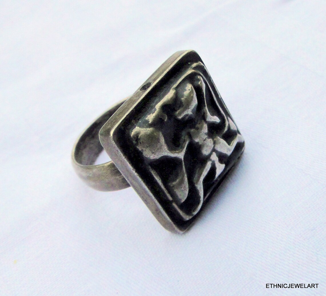 Vintage Antique Ethnic Tribal Old Silver Lord Hanuman Ring | Etsy