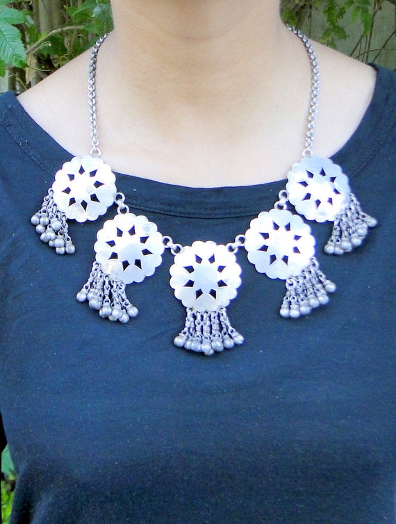 Ethnic Tribal Old Silver Chain Pendant Necklace 13106 | Etsy