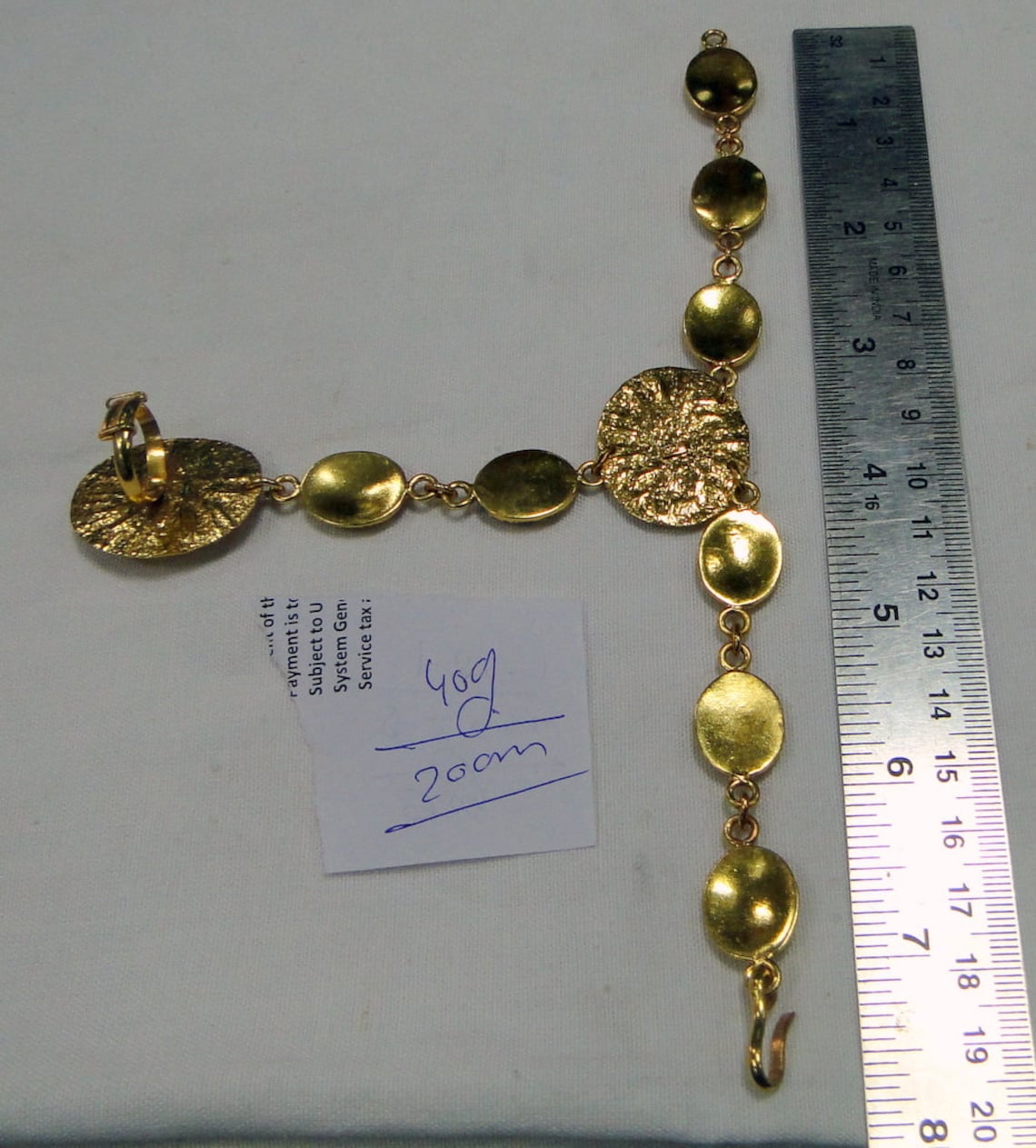 Vintage 22K Gold Bracelet With Ring Hathful Wedding Jewelry - Etsy