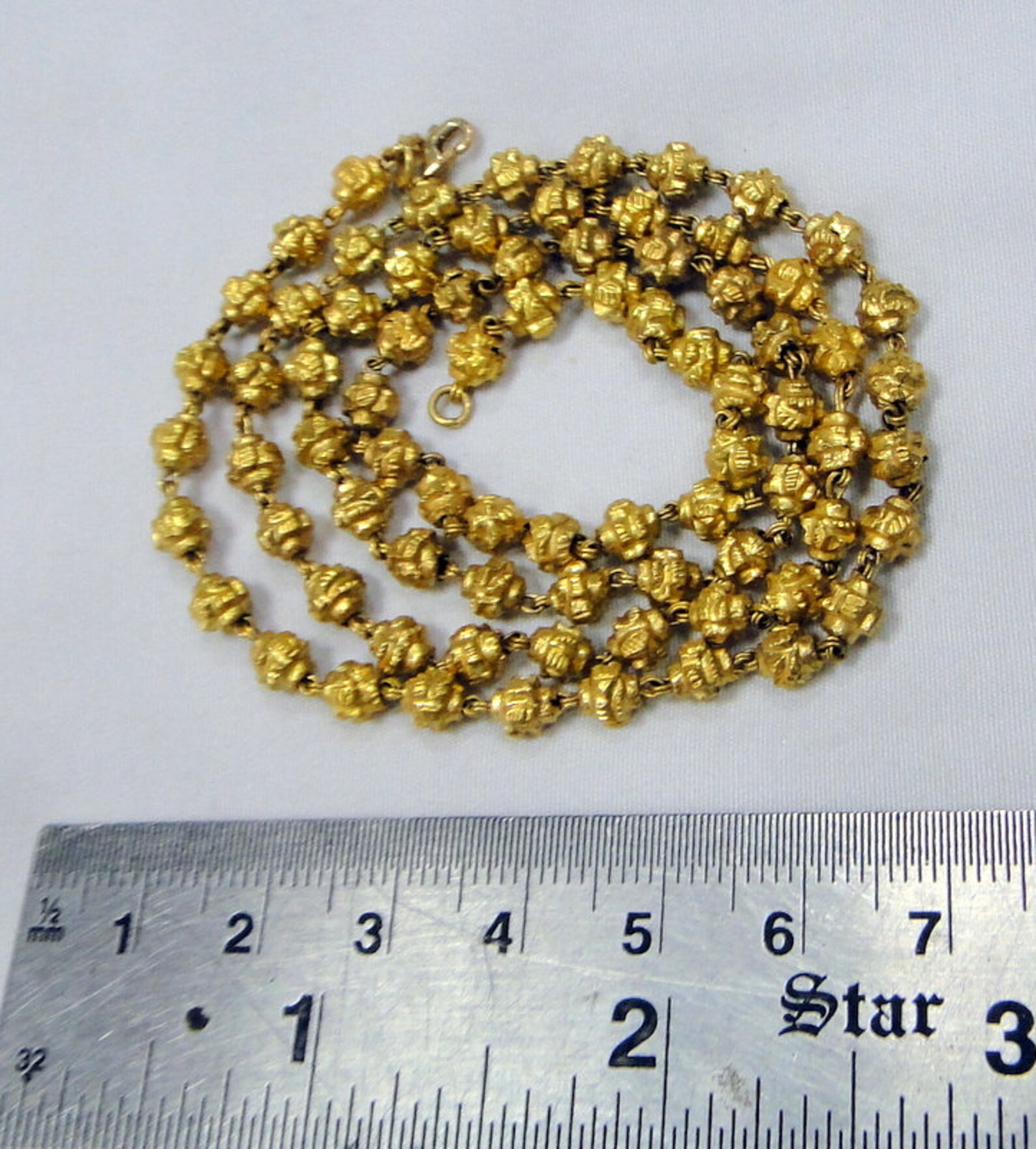 Natural Vintage 21K Yellow Gold Ball Necklace, 21K Gold Choker ...
