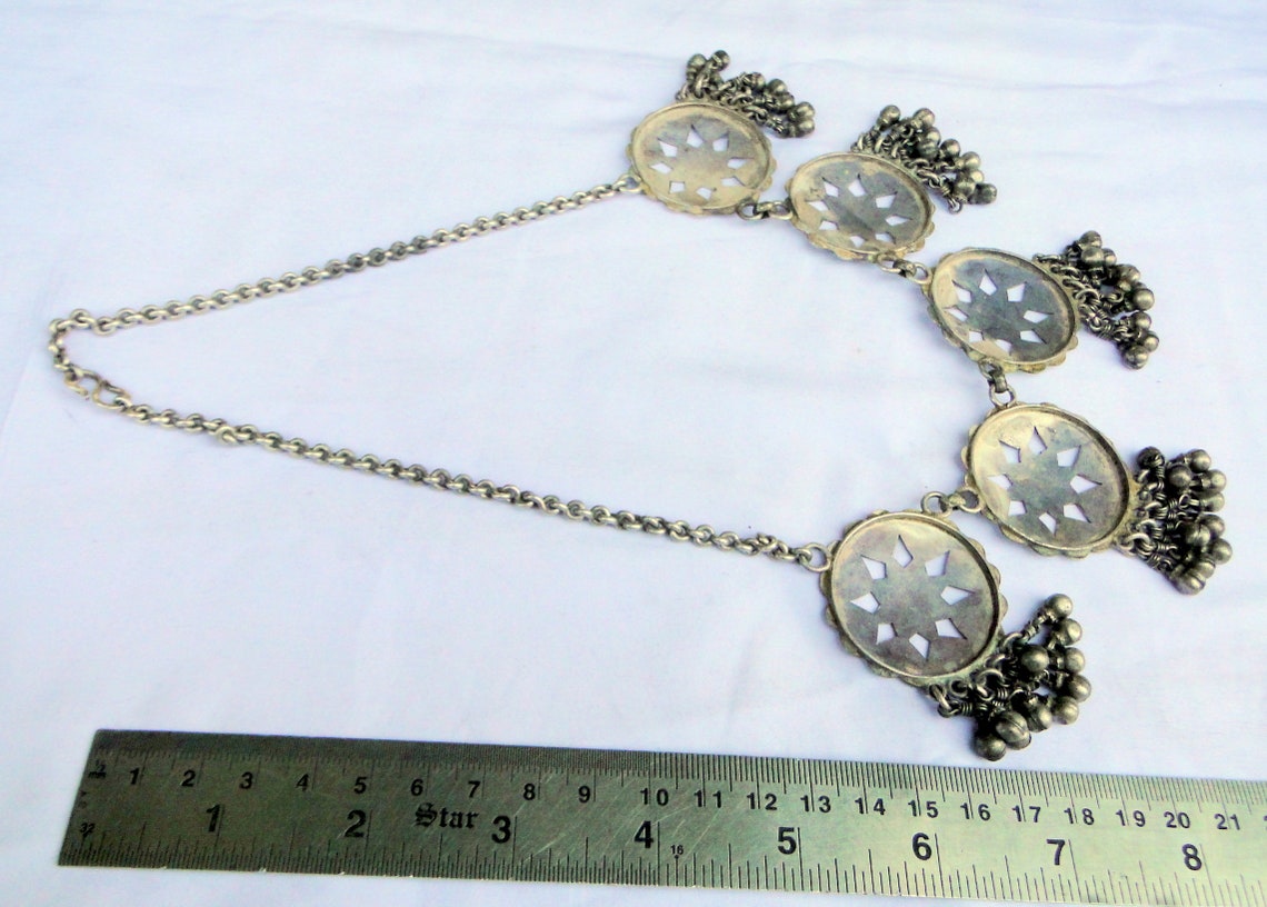 Ethnic Tribal Old Silver Chain Pendant Necklace 13106 - Etsy