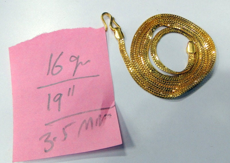 Pure 22k Solid Yellow Gold Chain Necklace for Men Women - Etsy