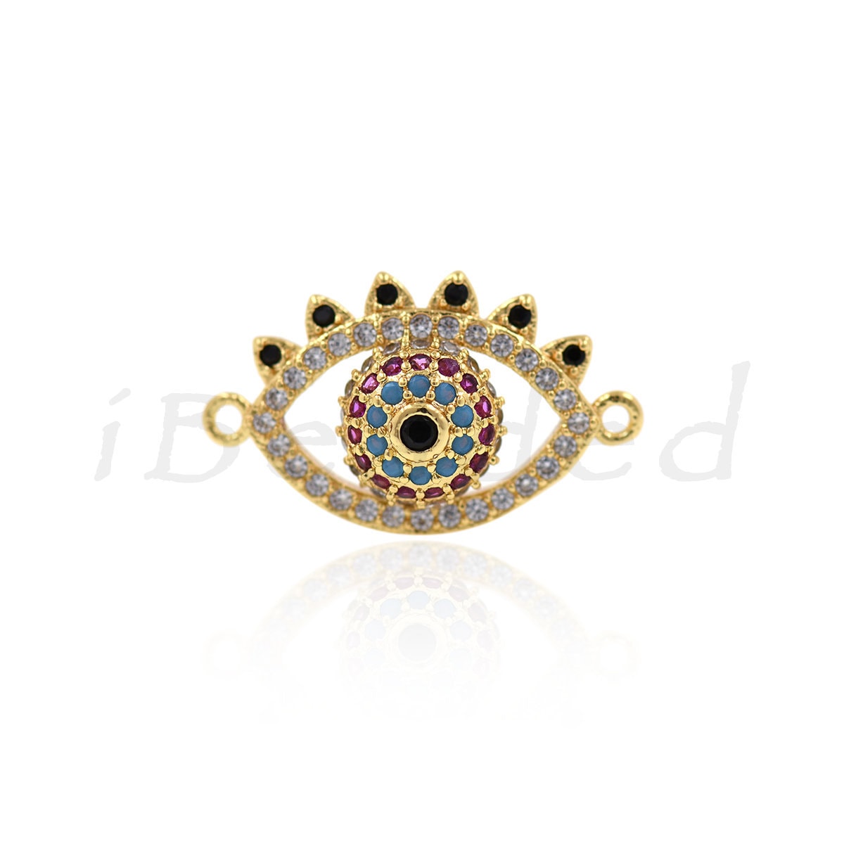 Evil Eye Connectormicro Pave Multi-color CZ Stone Eye Link - Etsy