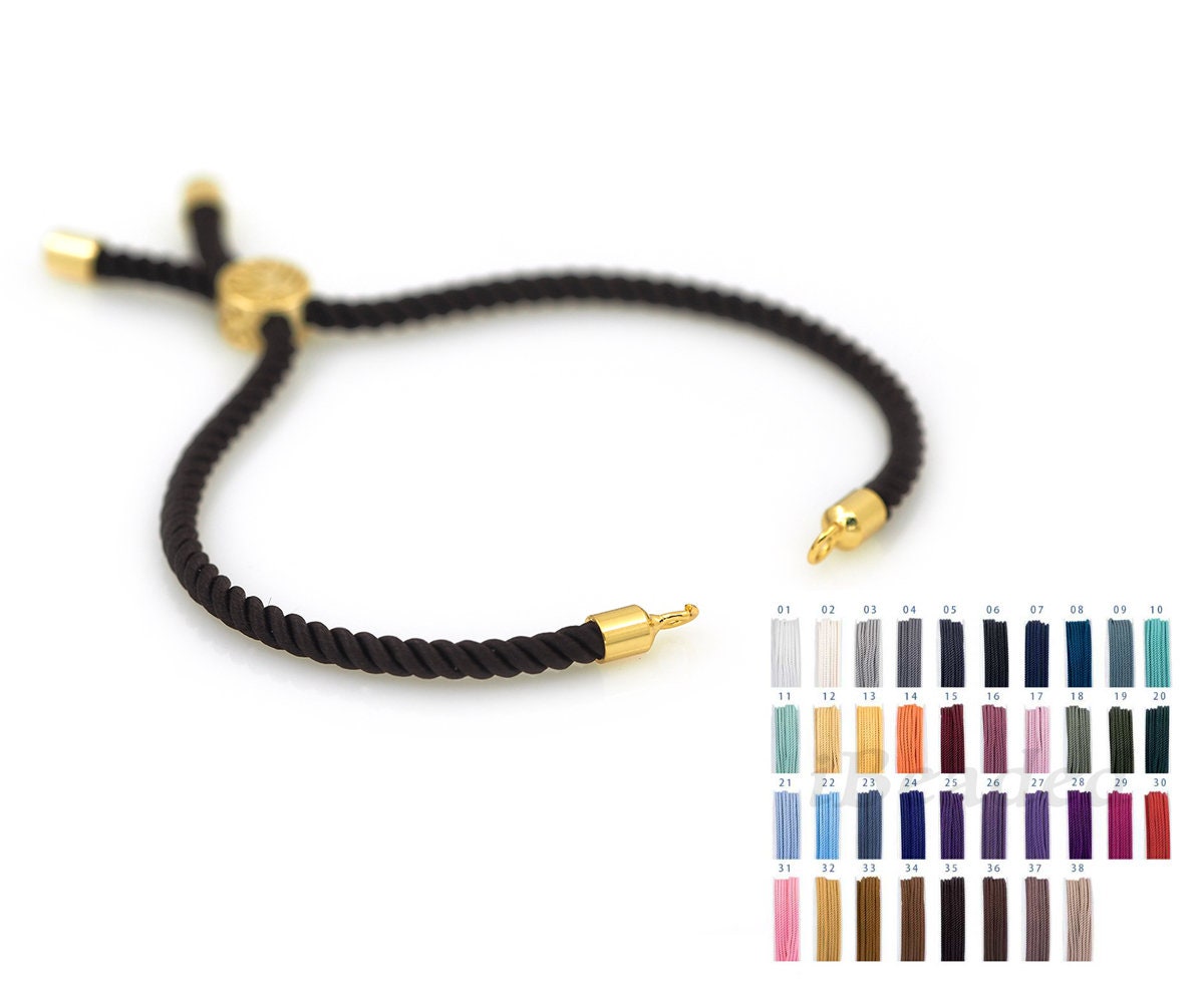 10pcs Half Finished Cord Braceletadjustable Slider Stopper - Etsy
