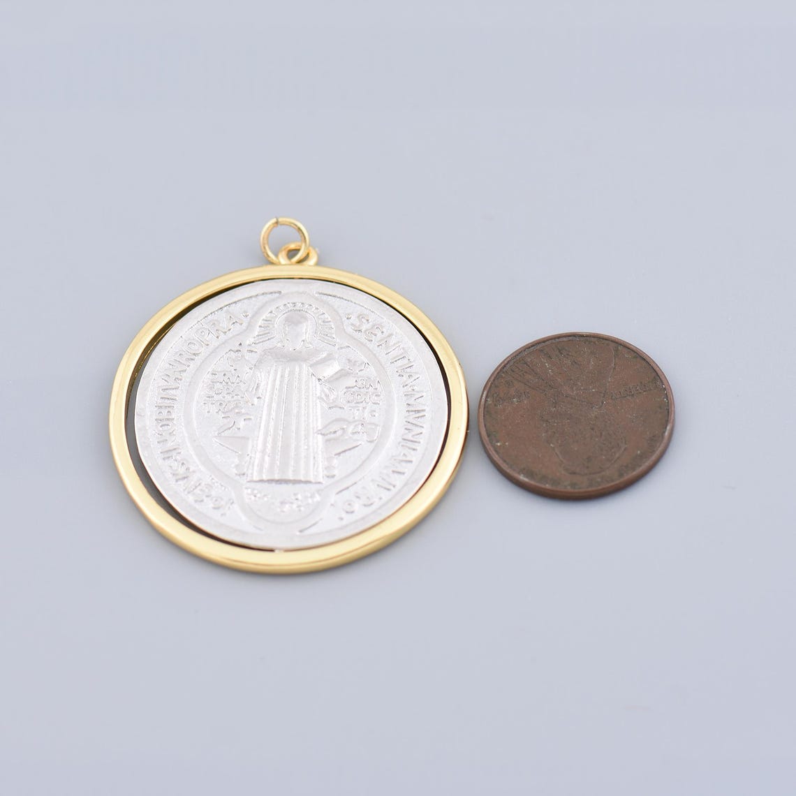 Holy Gold Saint Benedict Pendant – Spiritual Charm for Necklaces or ...