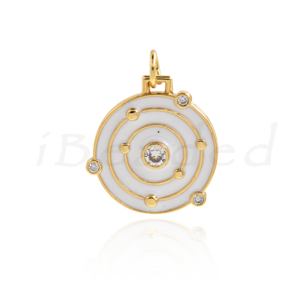 18K Filled Gold Archery Target Charm, Enamel Charm, Target Jewelry ...