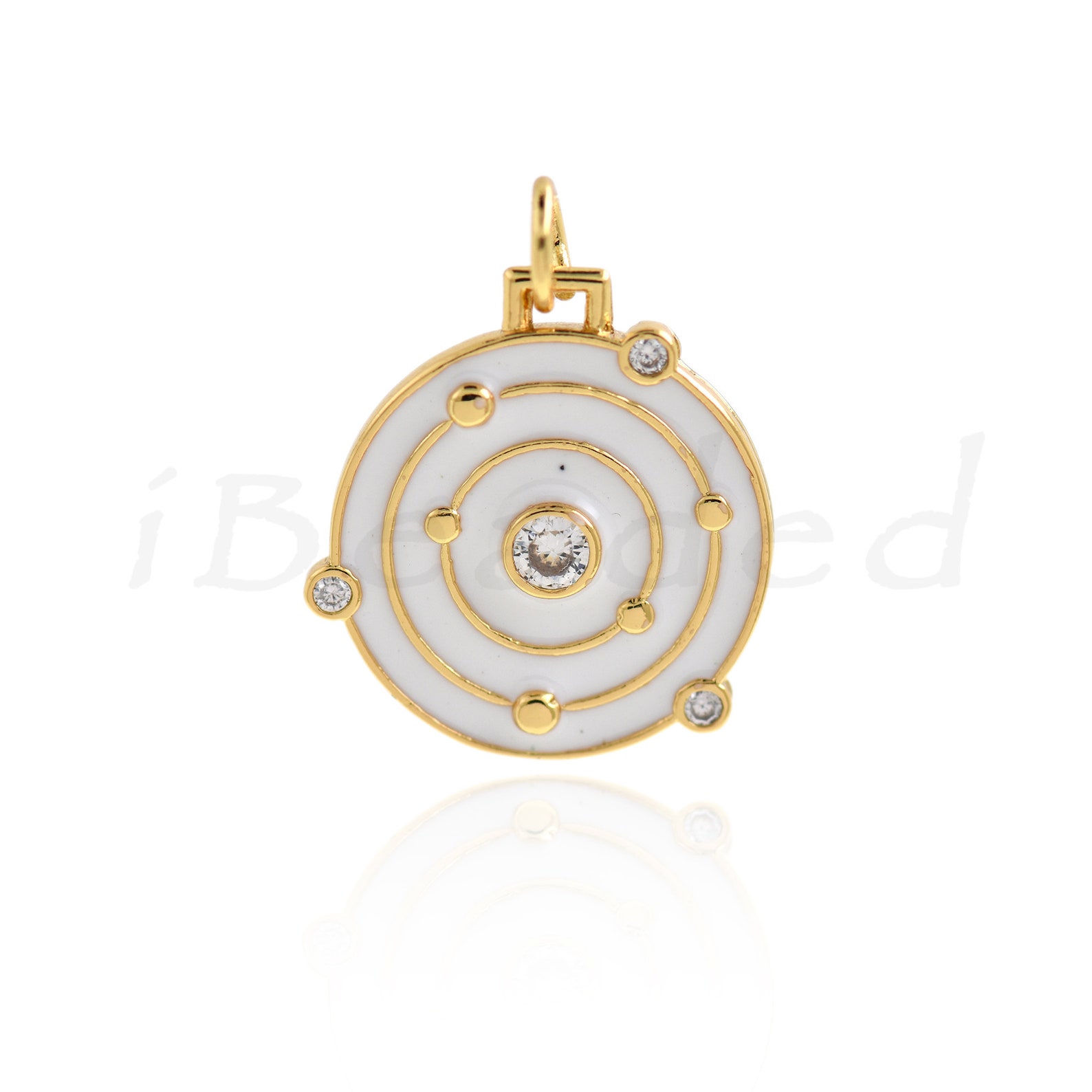 18K Filled Gold Archery Target Charm Enamel Charm Target - Etsy