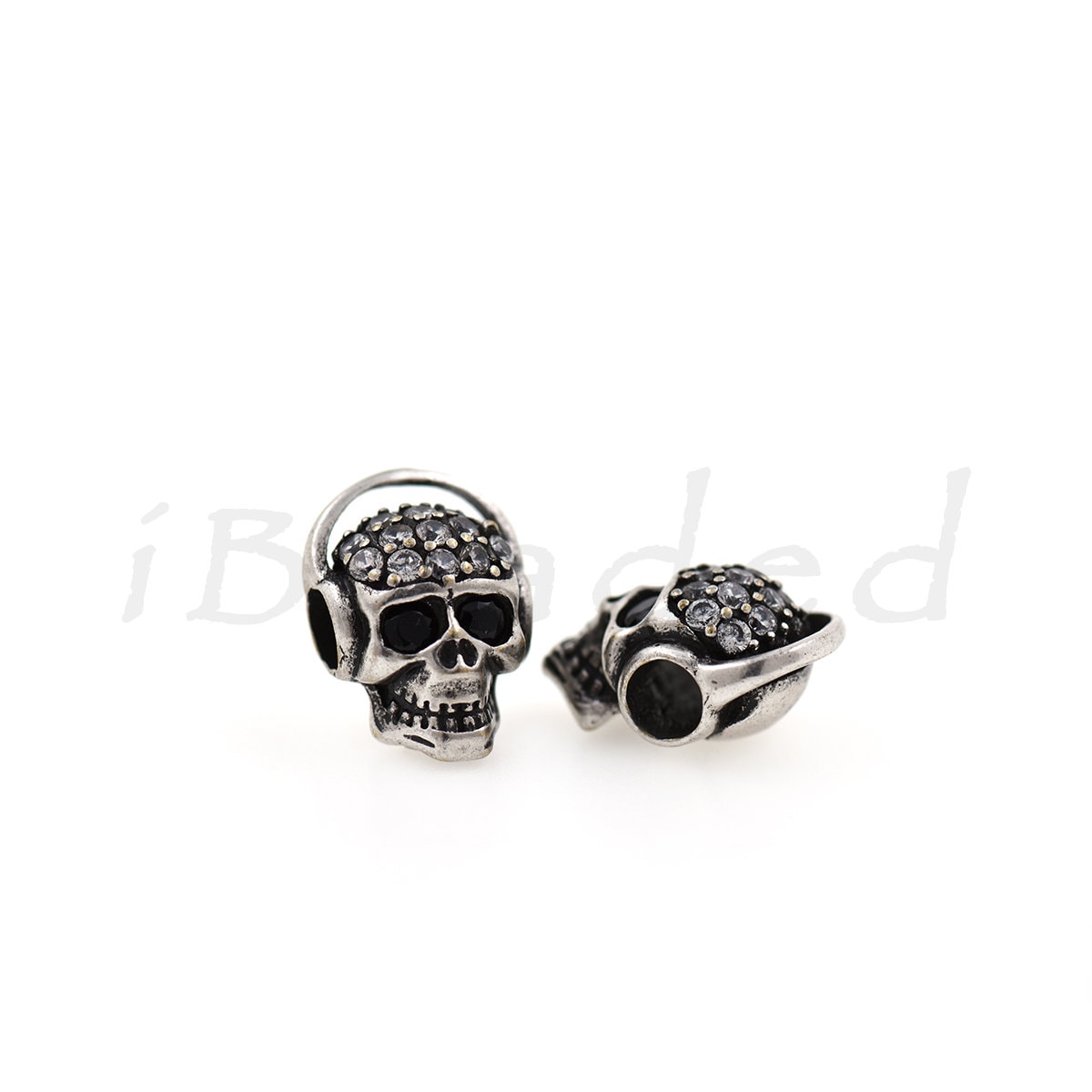 Skull Head Beads,micro Pave Head Beads,diy Jewelry Charm Bead,punk Rock ...