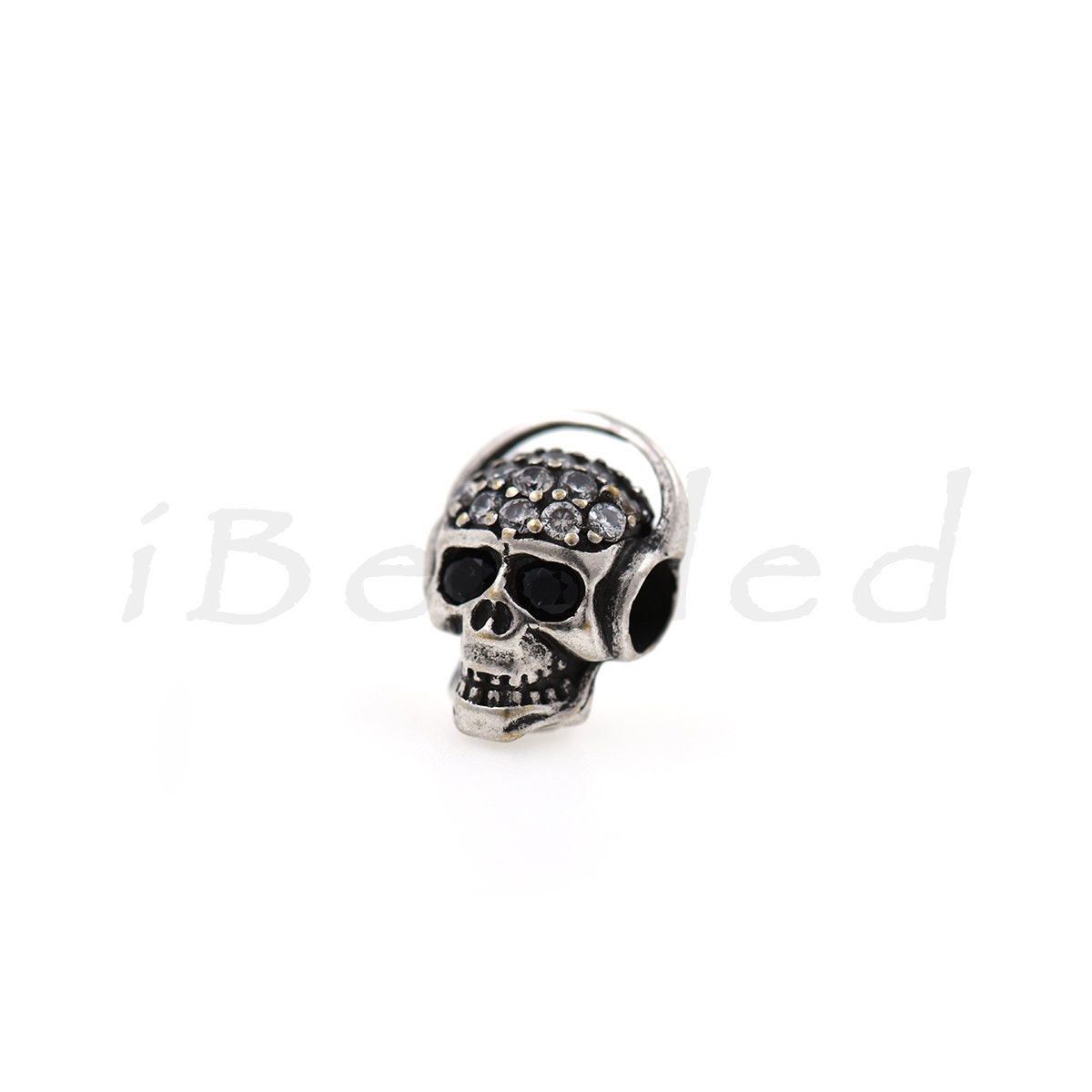 Skull Head Beadsmicro Pave Head Beadsdiy Jewelry Charm - Etsy