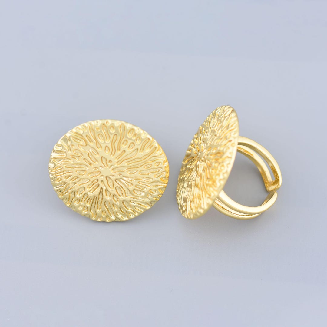Stunning Gold-toned Textured Rings, Unique Natural Pattern,ideal for ...