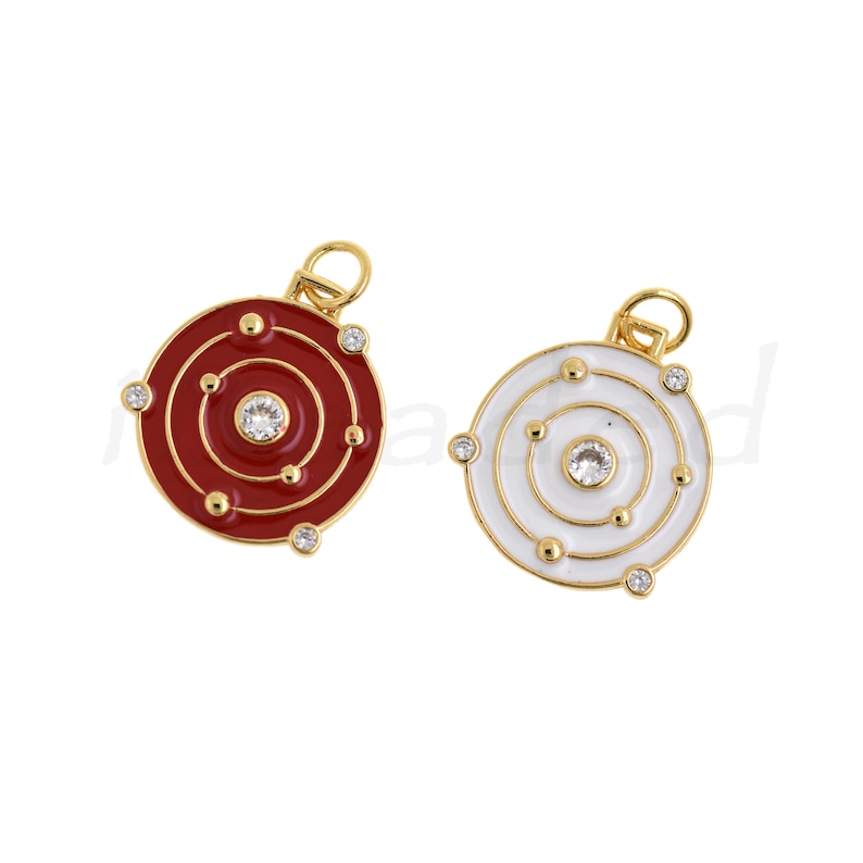 18K Filled Gold Archery Target Charm Enamel Charm Target - Etsy
