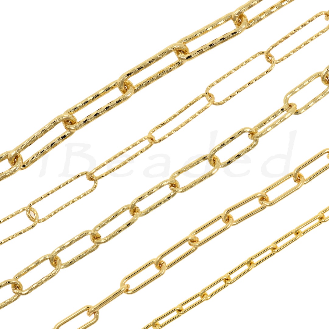 Gold Plated Paperclip Oval Chain,diy Personalized Jewelry Chain,nickel ...