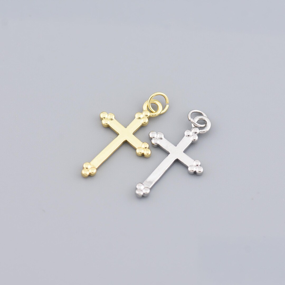 Subtle Crystal-edged Gold Cross Pendant, a Chic Gift for Those Loving ...